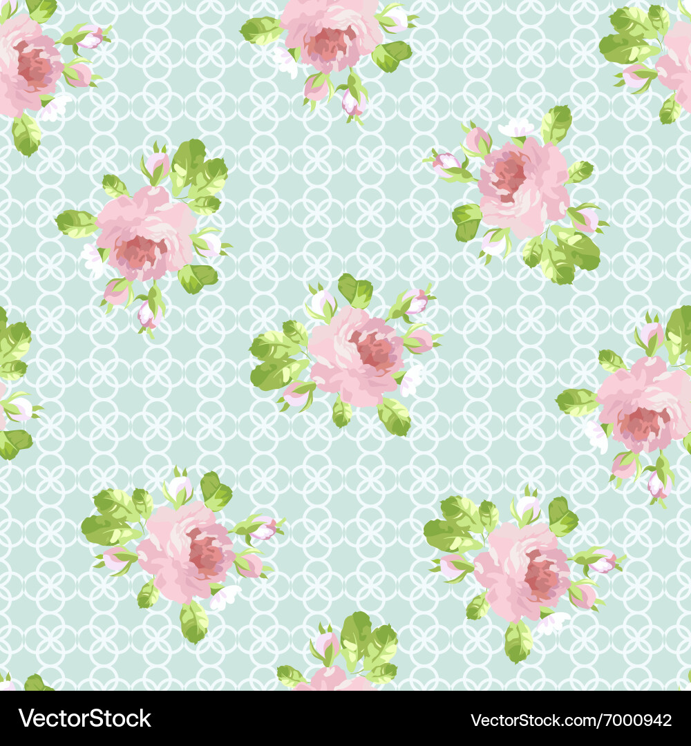 Pattern with pastel pink roses Royalty Free Vector Image