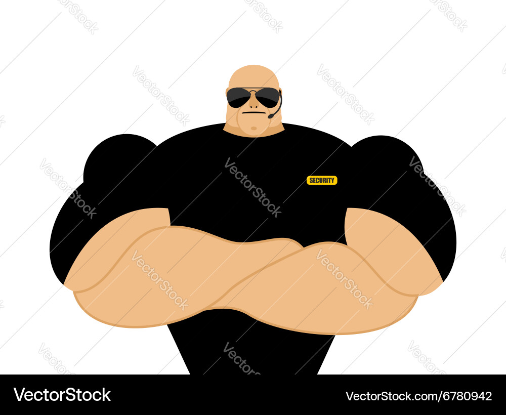 Security guard strong athletic man in black Vector Image