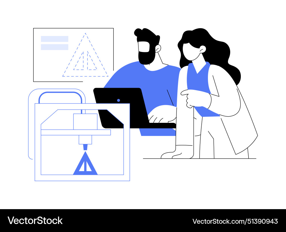 3d object printing isolated cartoon Royalty Free Vector