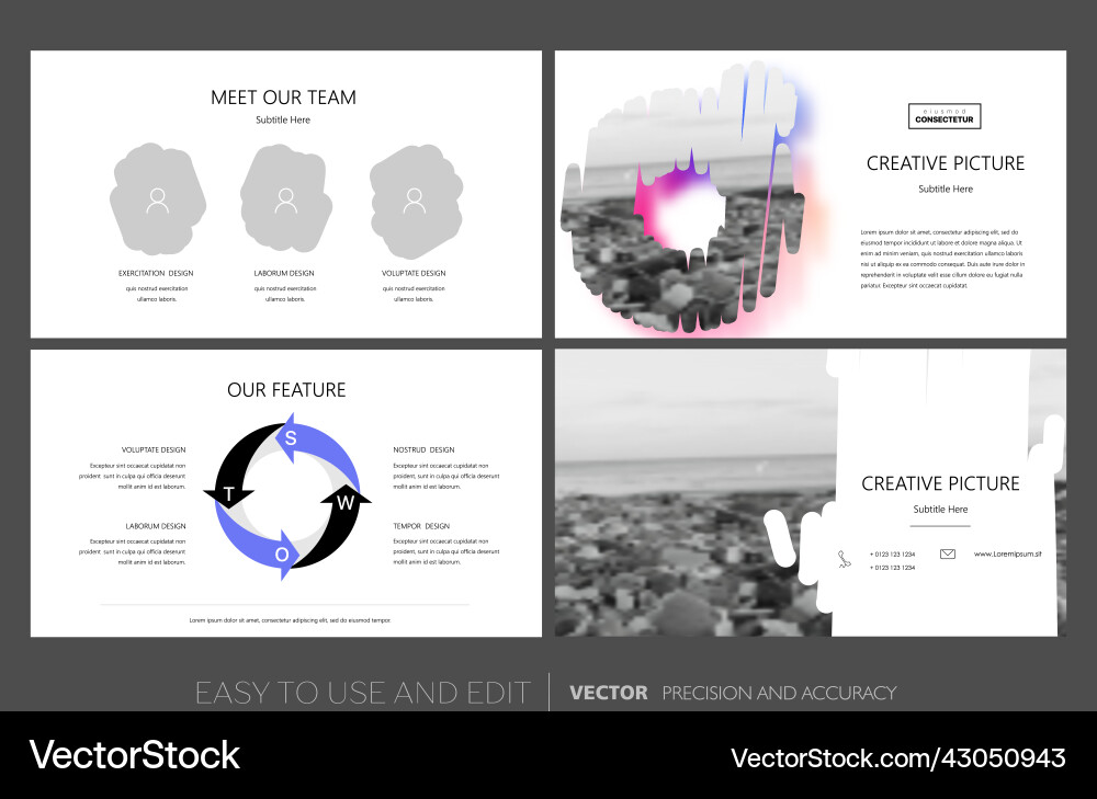 Creative presentation templates with editable Vector Image