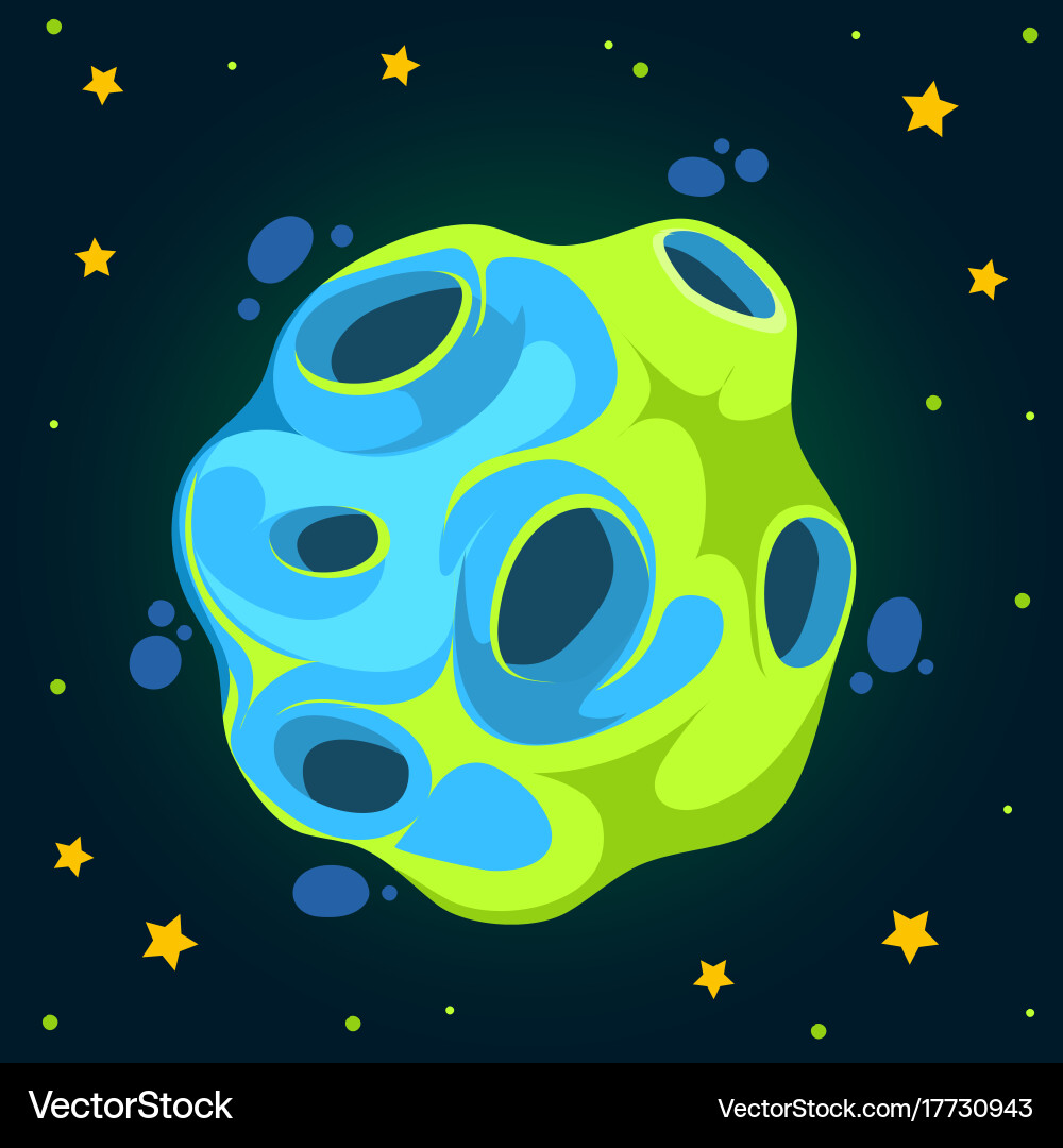 Fantasy cartoon planet Royalty Free Vector Image