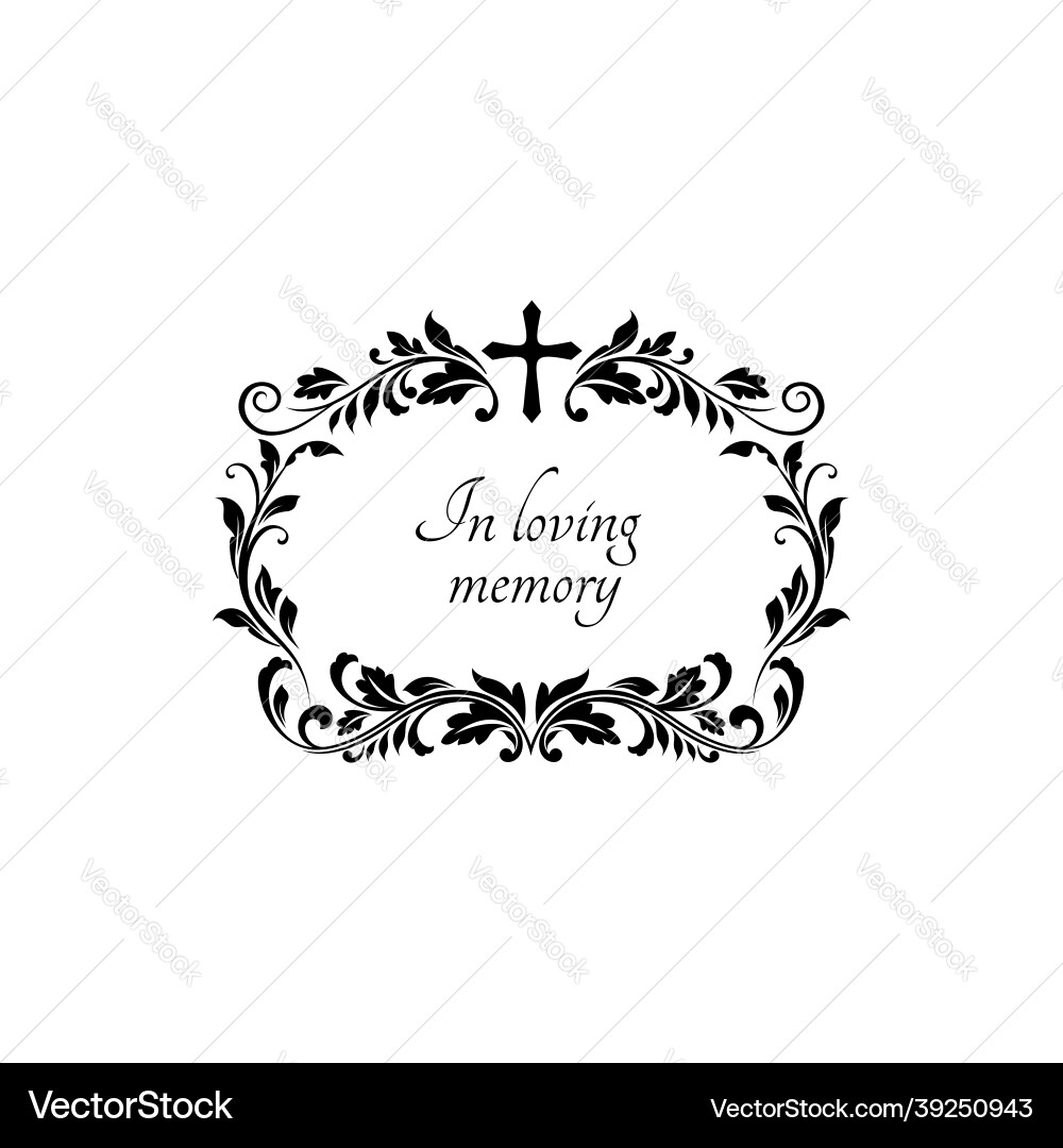 Funeral memorial calligraphy condolence memory Vector Image