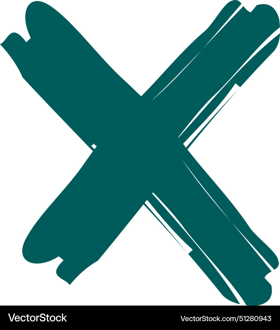 Hand drawn brush cross stroke Royalty Free Vector Image