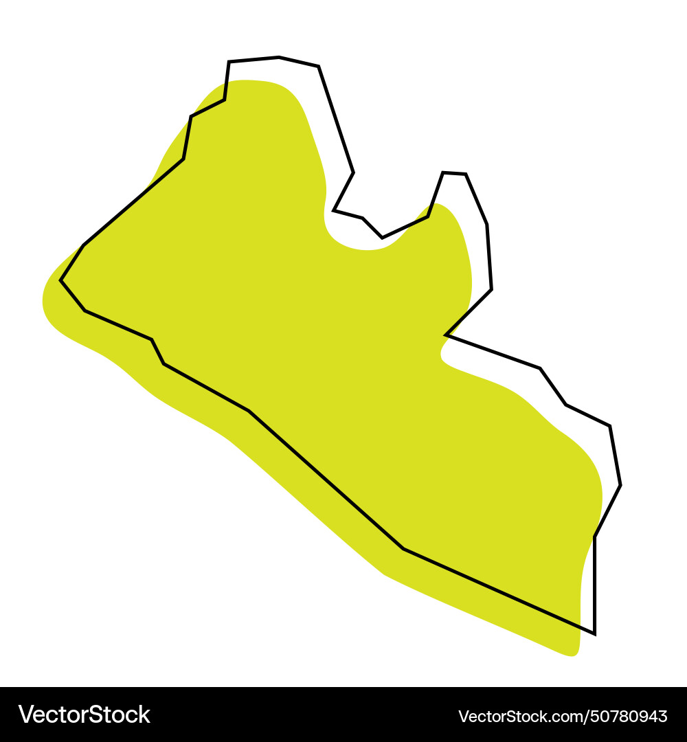 Liberia simplified map Royalty Free Vector Image