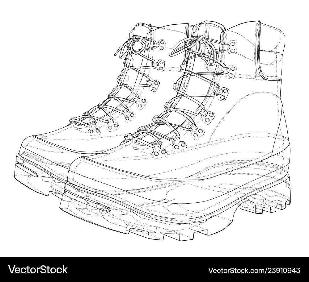 Mens boot concept rendering of 3d Royalty Free Vector Image