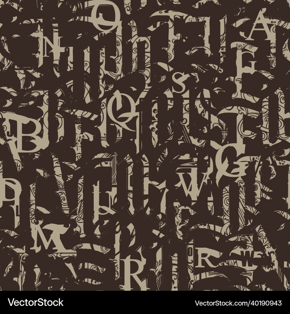 Ornate Gothic Letter Pattern Royalty Free Vector Image