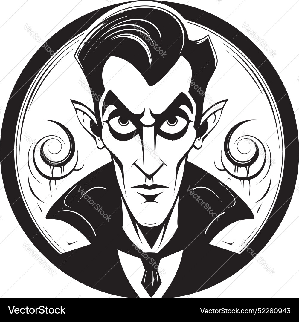 Veiled vortex haunting vampire symbol moonlit Vector Image