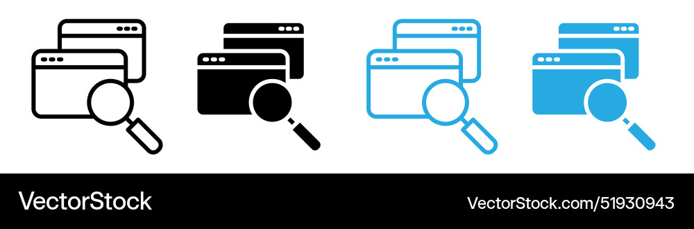 Web search icon logo set Royalty Free Vector Image