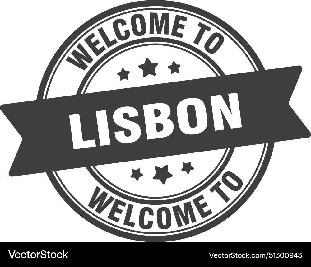 Welcome to lisbon stamp round sign Royalty Free Vector Image