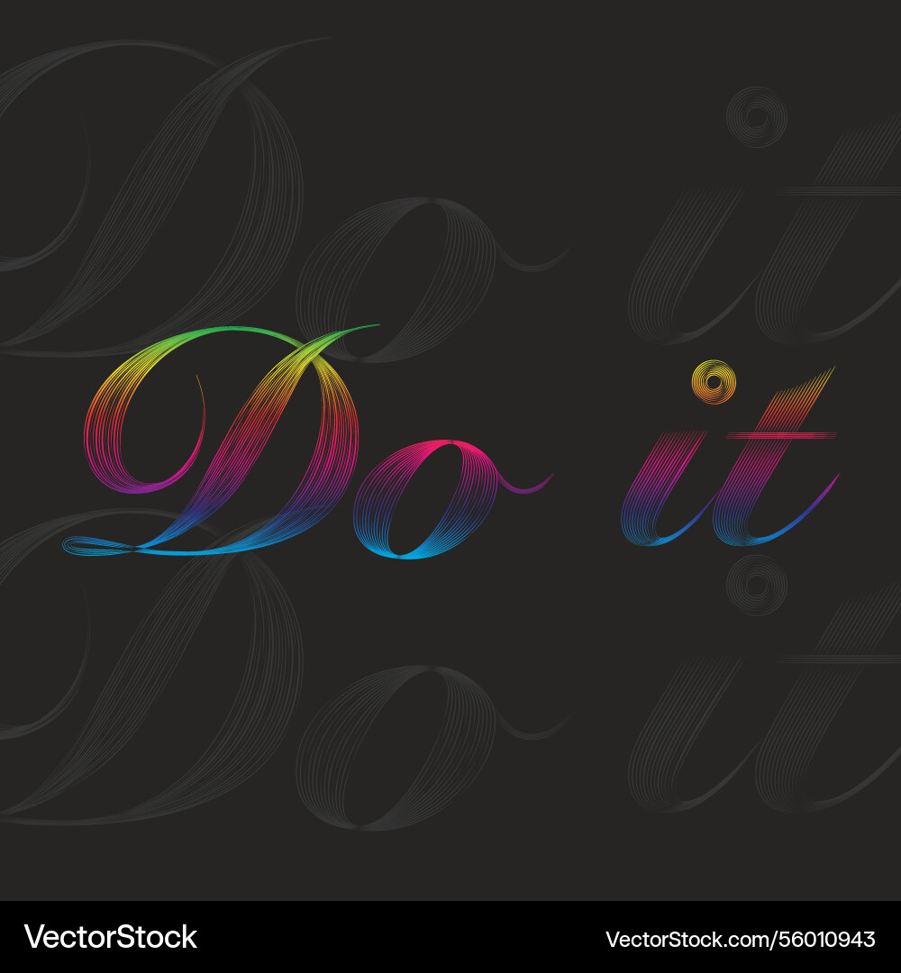White do it poster text Royalty Free Vector Image