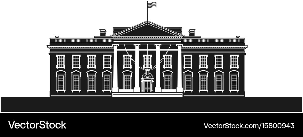 White house Royalty Free Vector Image - VectorStock