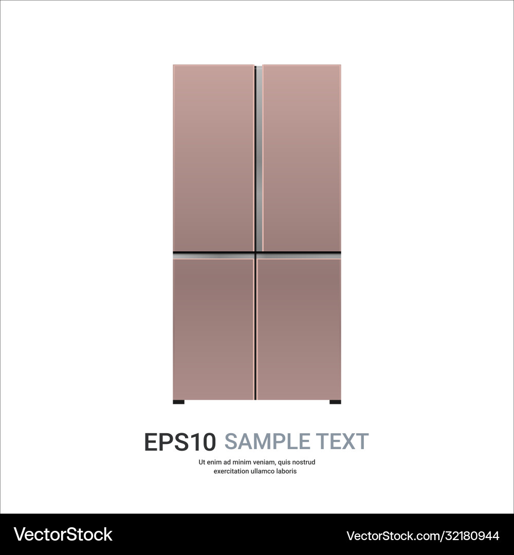 Bronze refrigerator side fridge freezer Royalty Free Vector