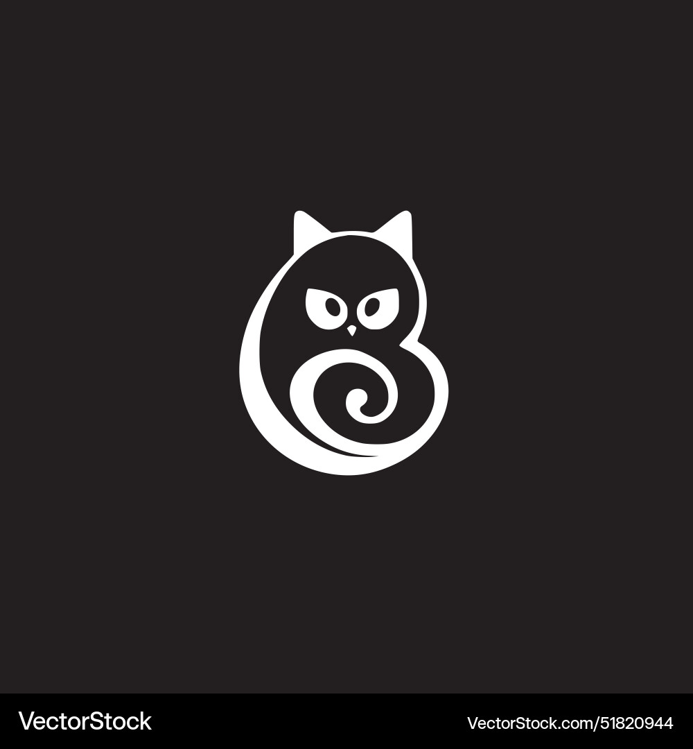 Cat - minimalist and flat logo Royalty Free Vector Image