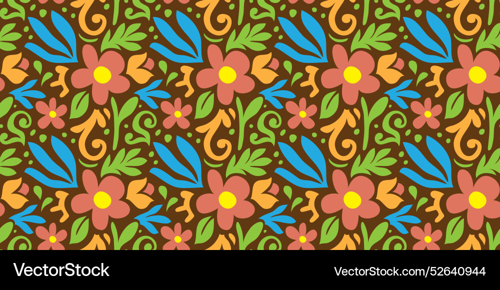 Colorful flower seamless pattern children style Vector Image