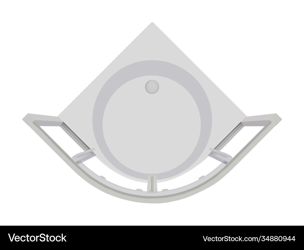 Corner shower cabin top view isolated on white Vector Image