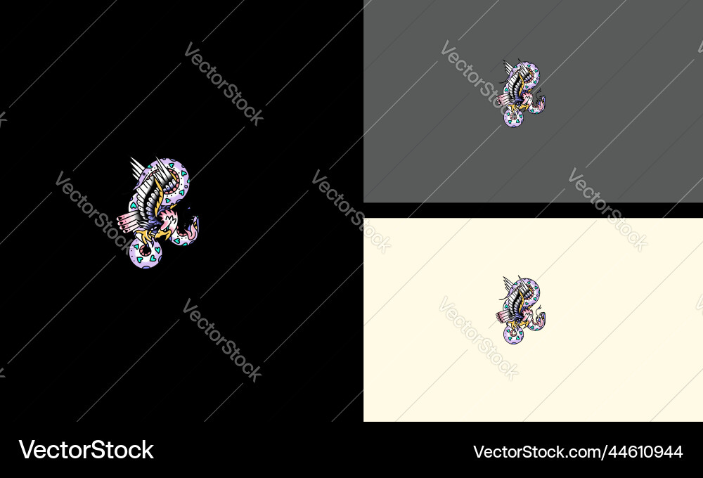 Eagle and king cobra fighting logo concept Vector Image
