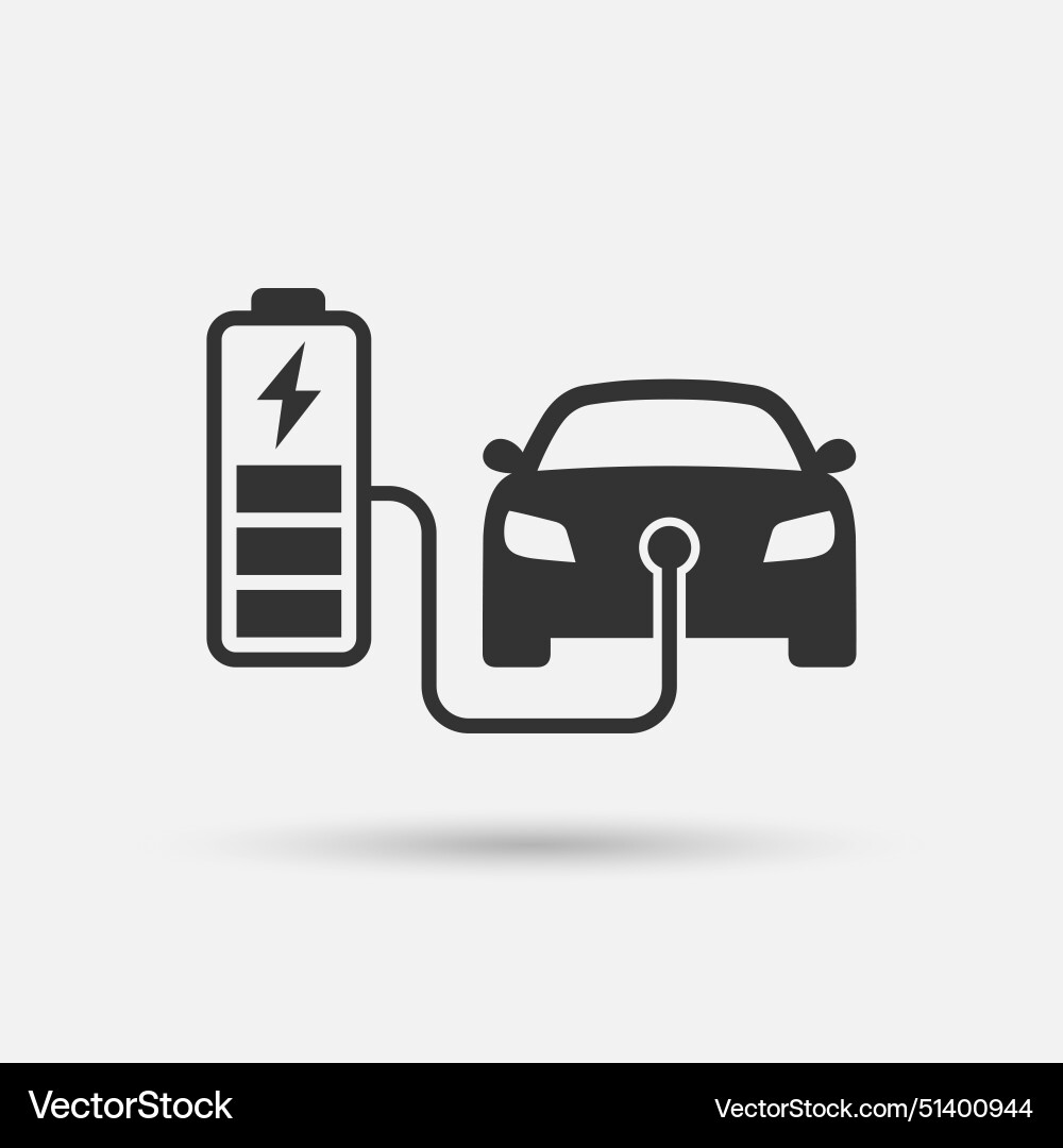 Electric car charging symbol and eco friendly icon