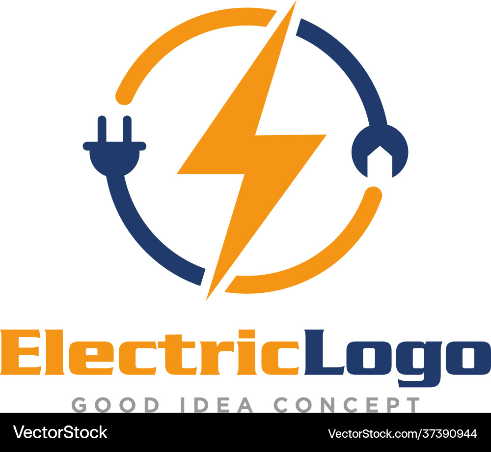 Electrical logo design Royalty Free Vector Image