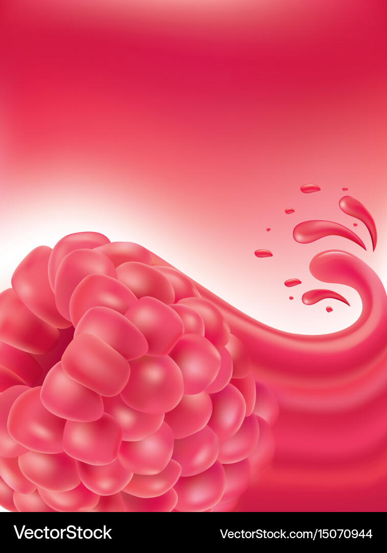 Fresh raspberry juice waves splash Royalty Free Vector Image