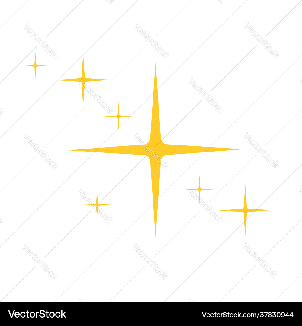 Gold star sparkles icon twinkle lights isolated Vector Image