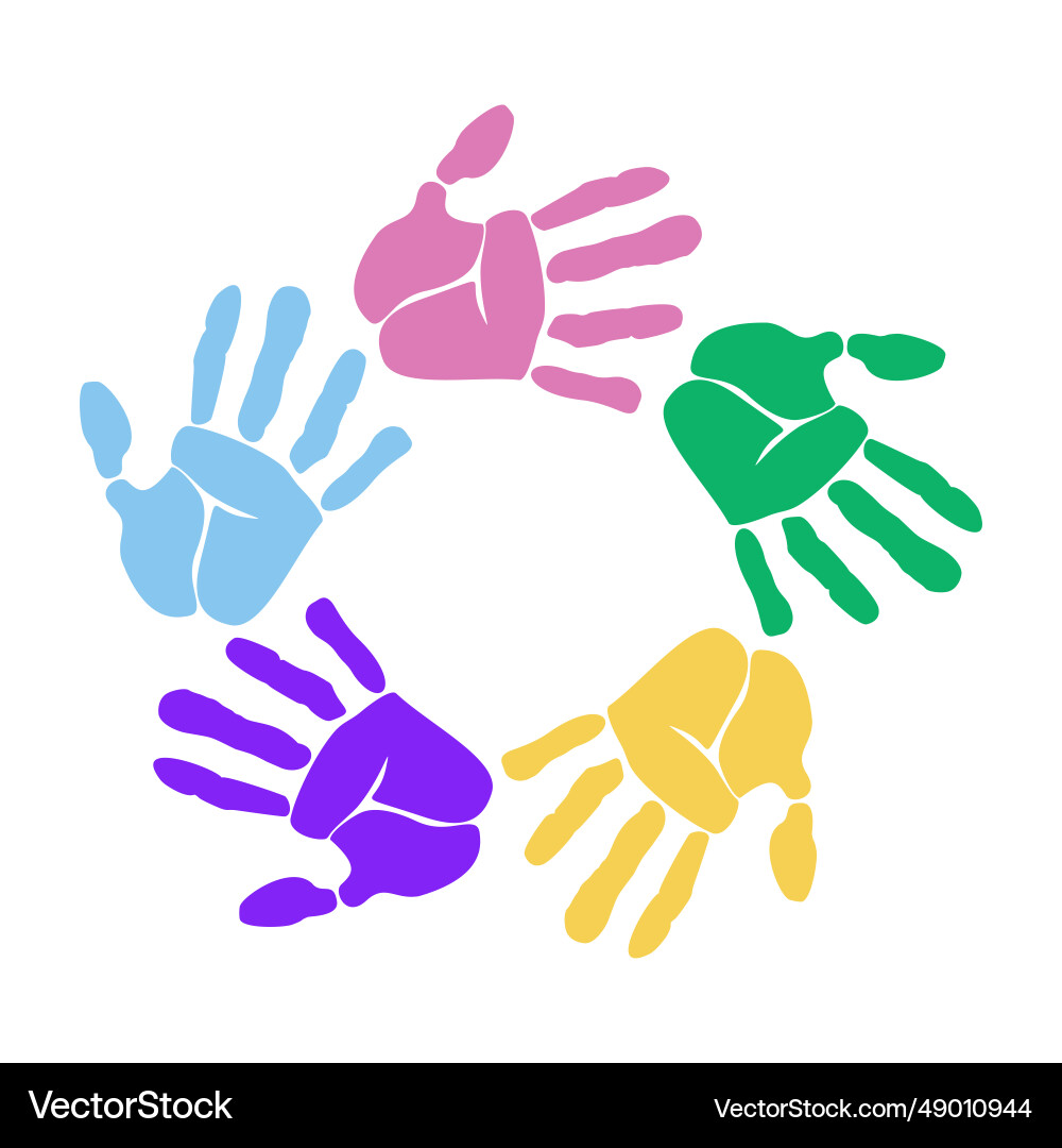 Handprint logo palm silhouette print hand Vector Image