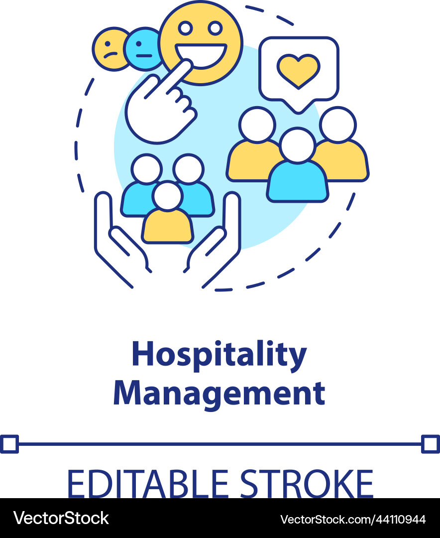Hospitality management concept icon Royalty Free Vector