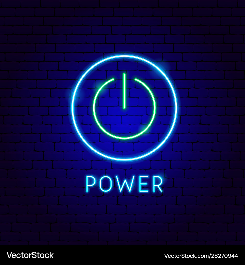 Power neon label Royalty Free Vector Image - VectorStock