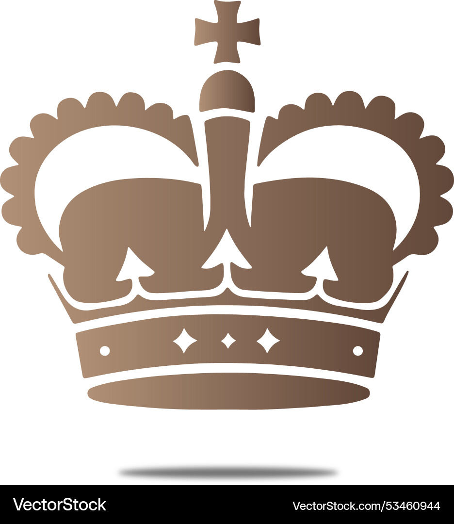 Premium crown icon on a white Royalty Free Vector Image
