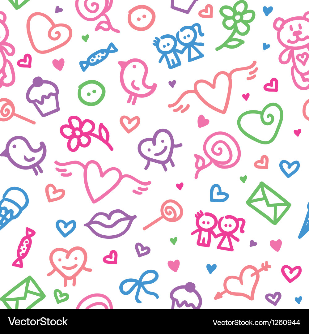 Romantic seamless pattern Royalty Free Vector Image