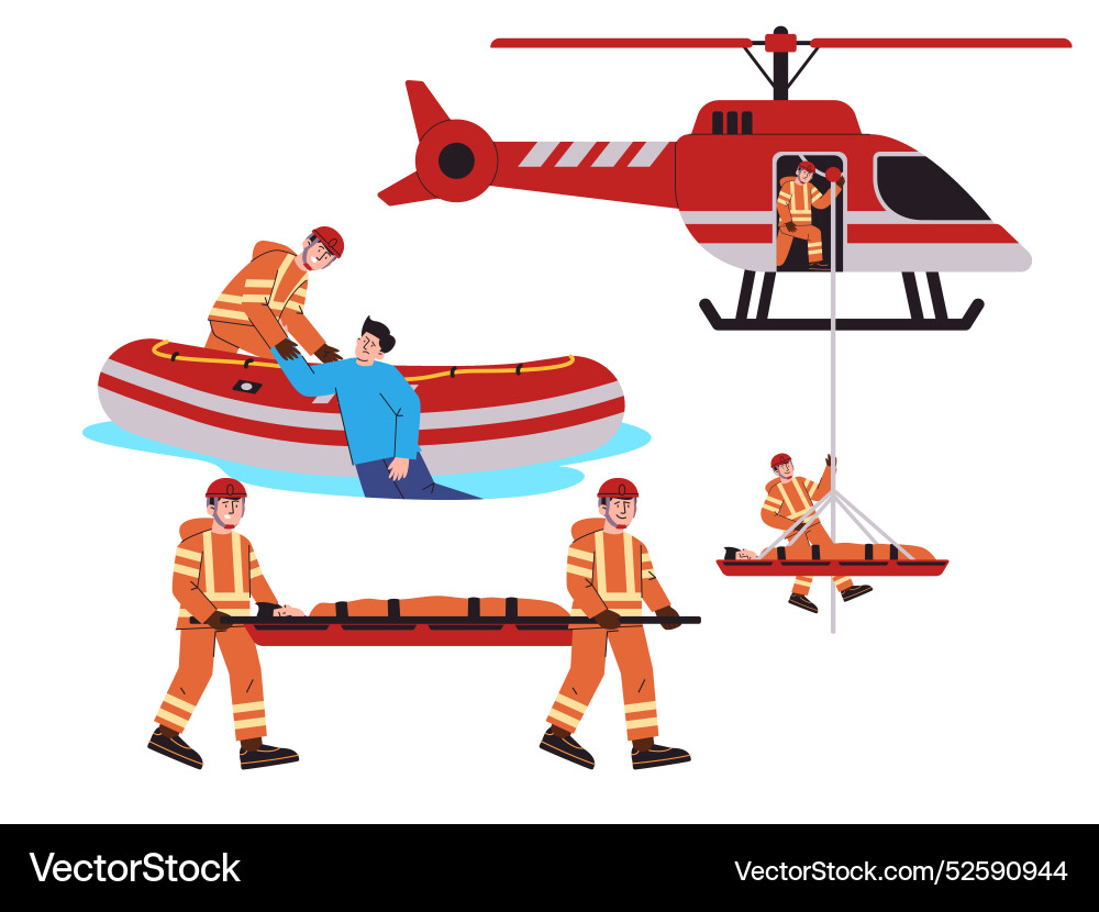 Search and rescue agent team saving evacuation Vector Image