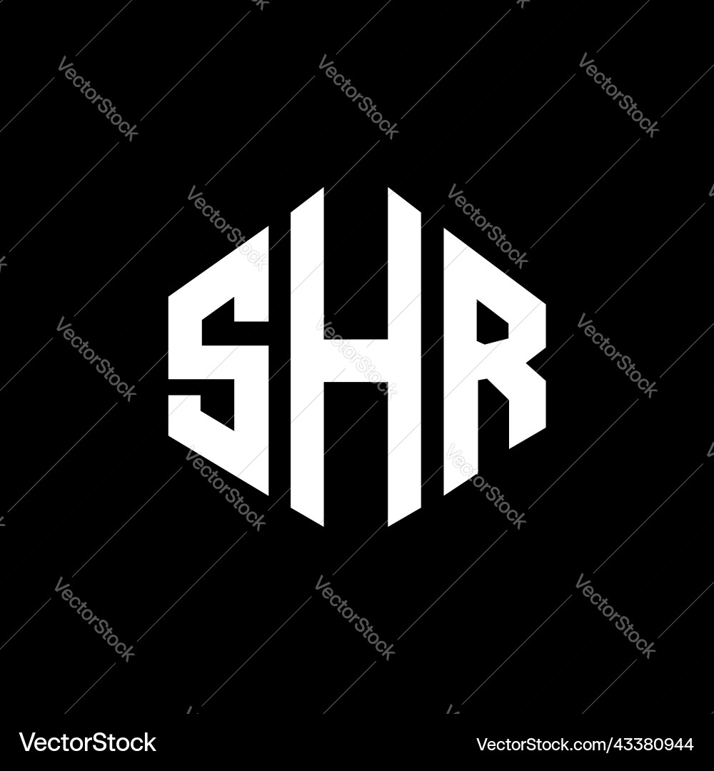 Shr letter logo design with polygon shape Vector Image