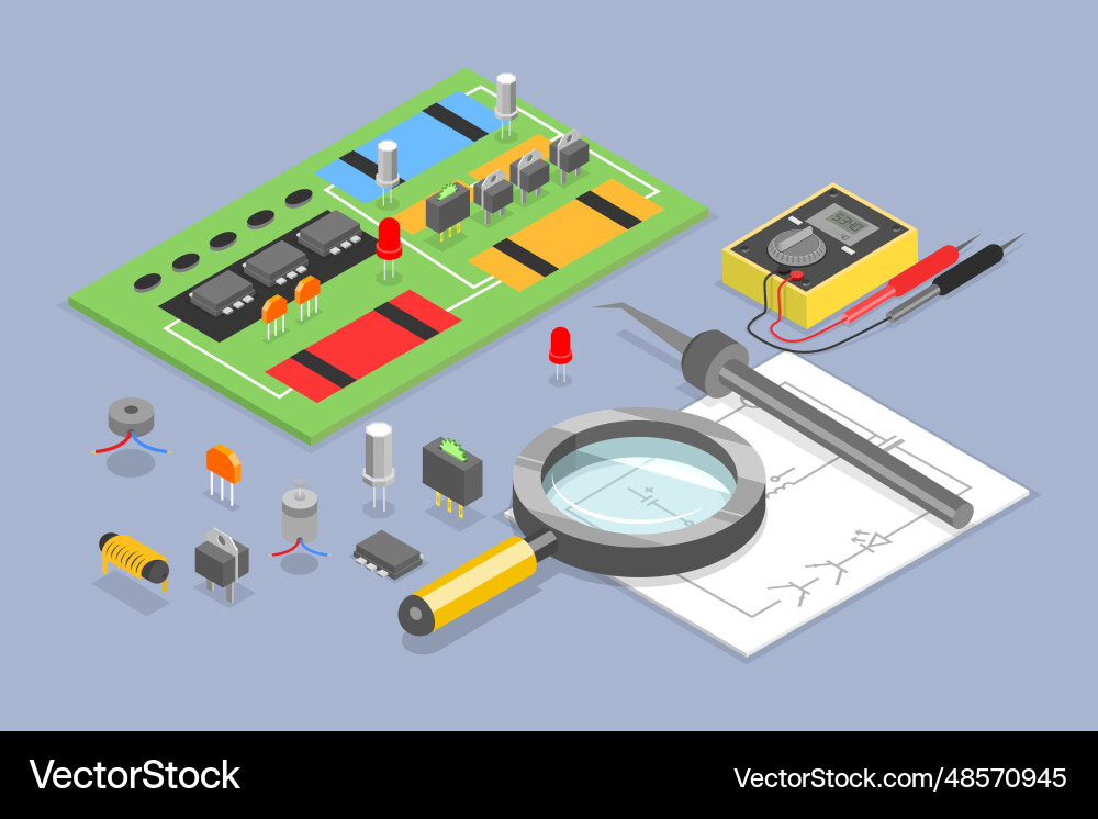 3d isometric flat conceptual Royalty Free Vector Image