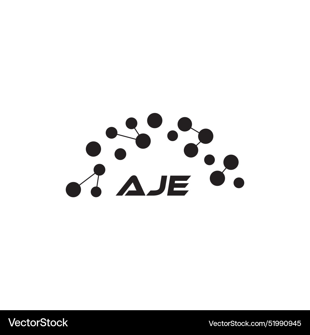 Aje letter logo design on white background Vector Image