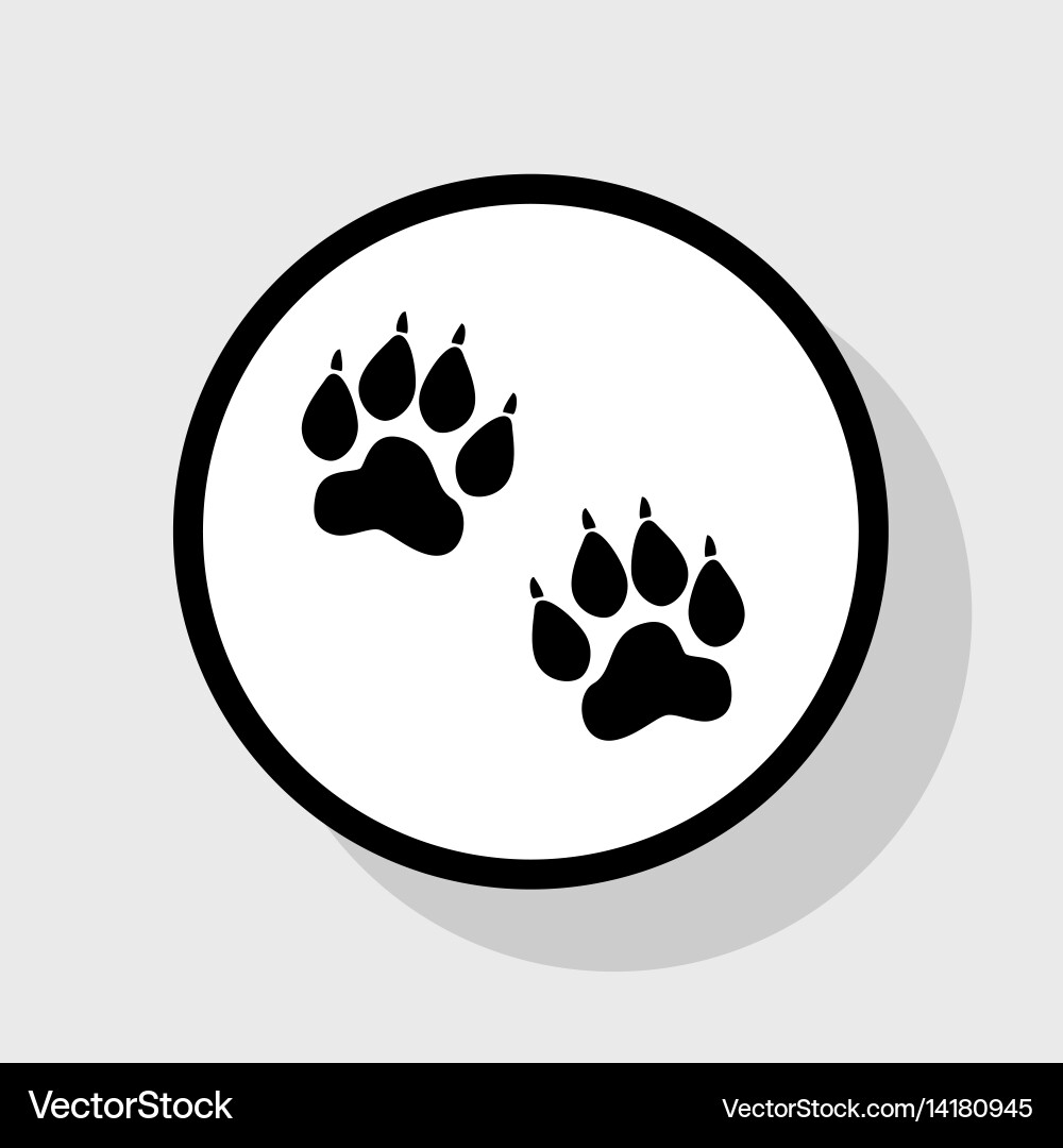 Animal tracks sign flat black icon Royalty Free Vector Image