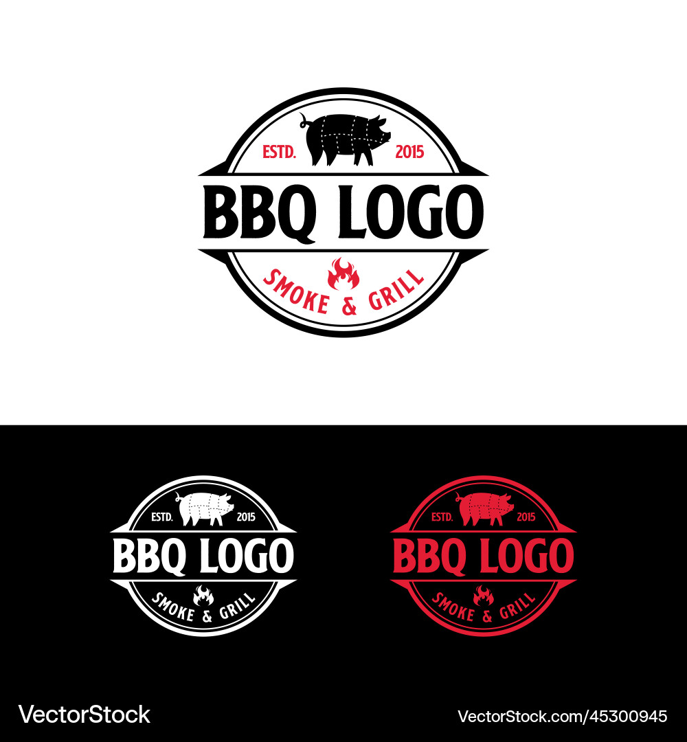 Bbq logo design Royalty Free Vector Image - VectorStock