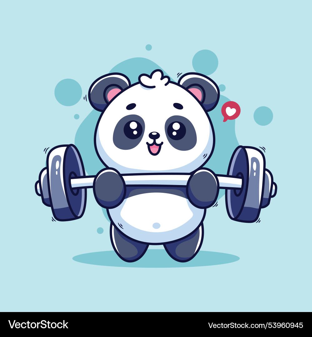 Cute panda with dumbbells Royalty Free Vector Image