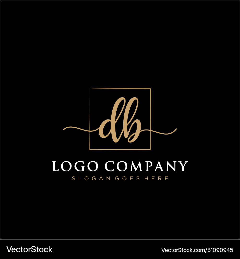 Db initial handwriting logo with rectangle – Royalty-Free Vector ...