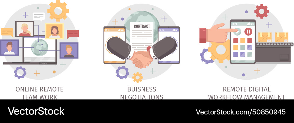 Digital transformation set Royalty Free Vector Image