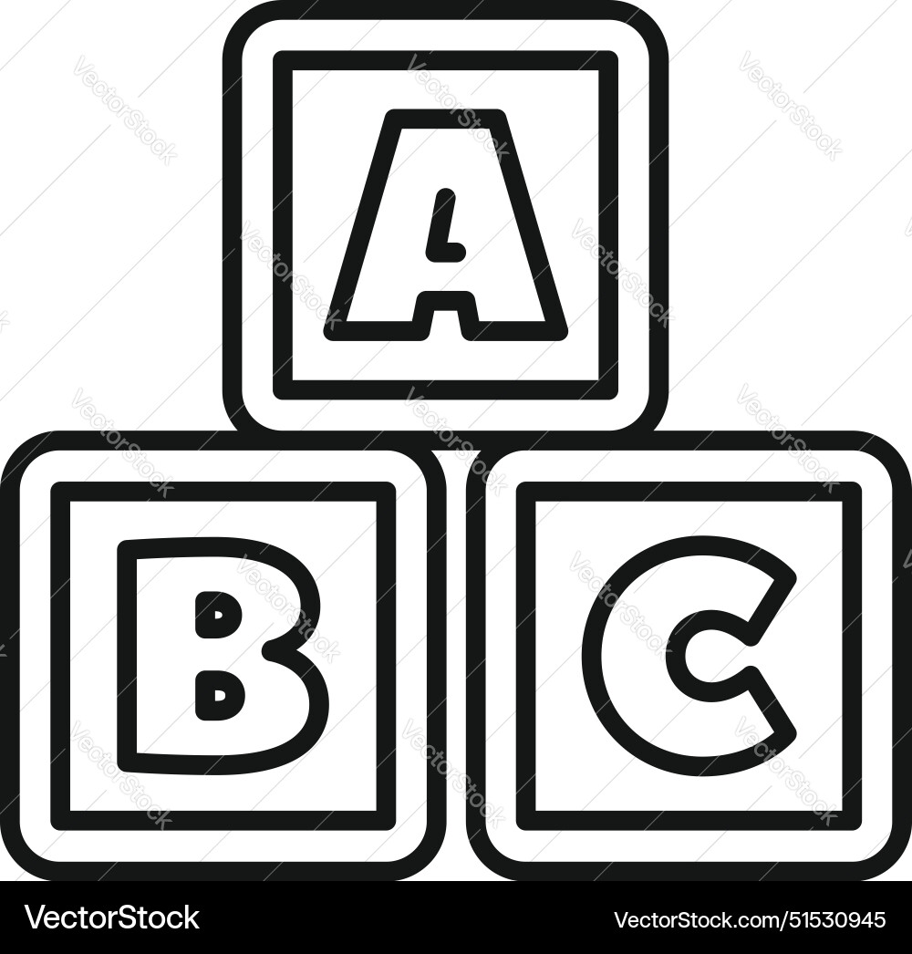 Educational abc alphabet blocks for children Vector Image