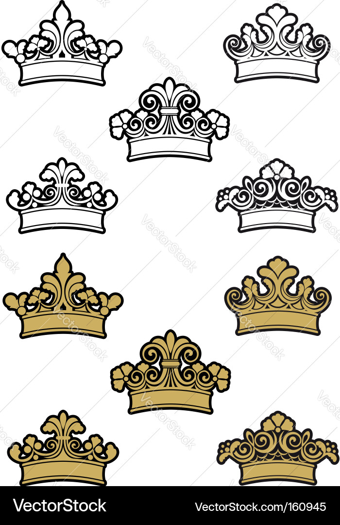 Heraldic crowns Royalty Free Vector Image - VectorStock