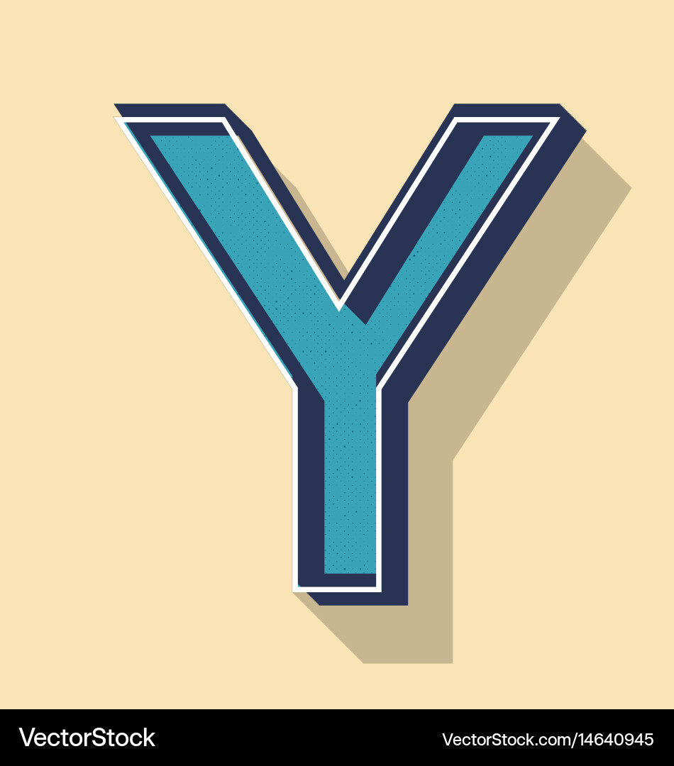 Letter y retro text style fonts concept Lizenzfreier Vektor
