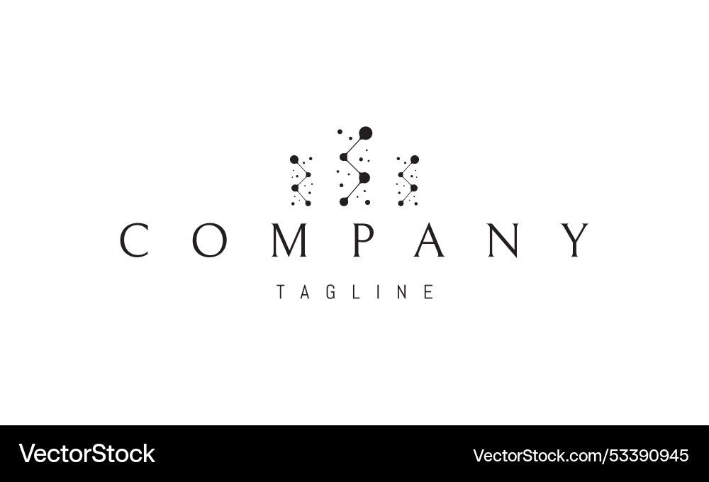 Logo with an abstract image of atoms Royalty Free Vector