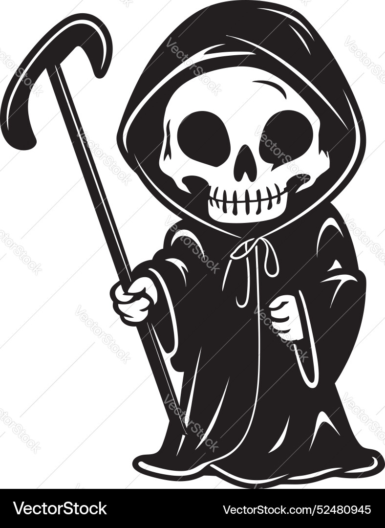 Miniature mortality tiny grim ripper emblem Vector Image