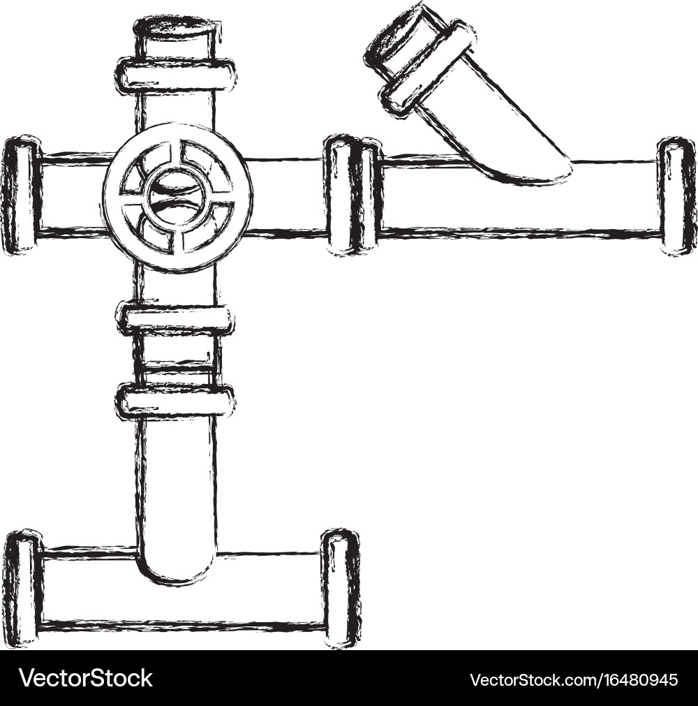 Pipe plumbing symbol Royalty Free Vector Image