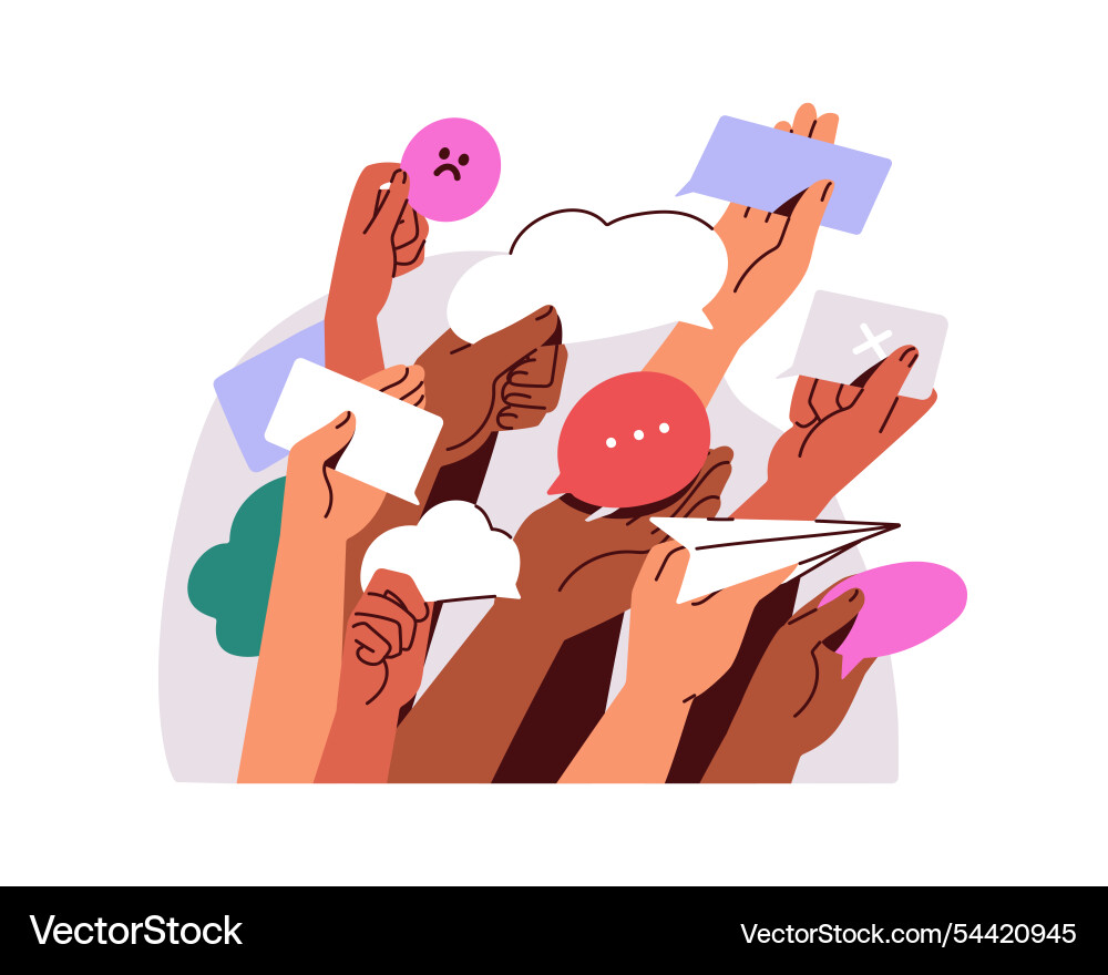 Protest strike concept with hands holding Vector Image