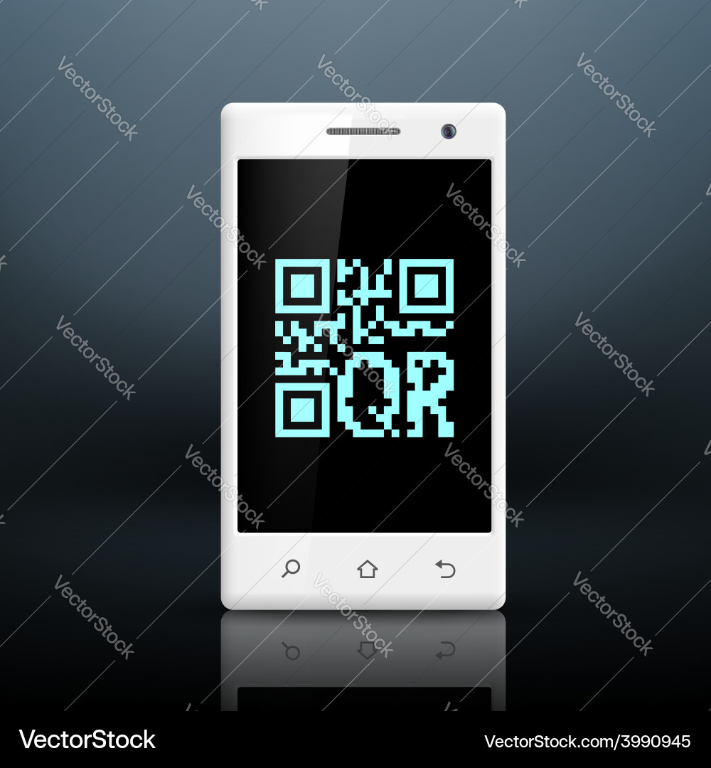 Scanning qr code on the screen of your smartphone Vector Image
