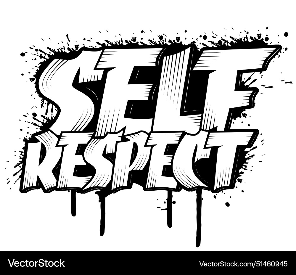 Self respect graffiti art typography t shirt Vector Image