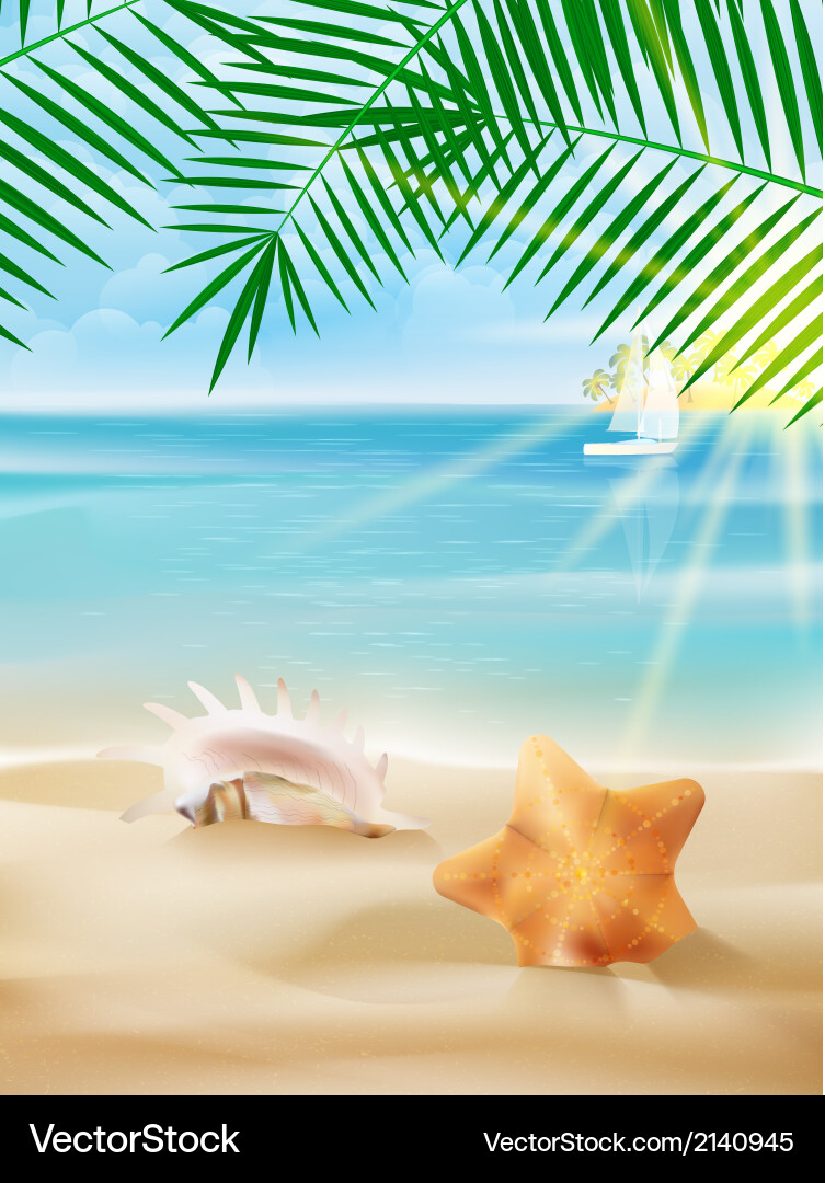 Summer vacation poster template Royalty Free Vector Image