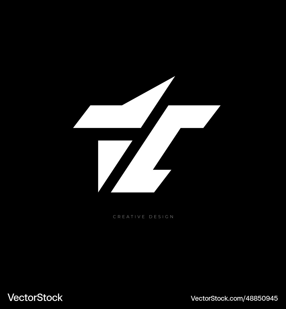 Tc letter branding elegant logo Royalty Free Vector Image