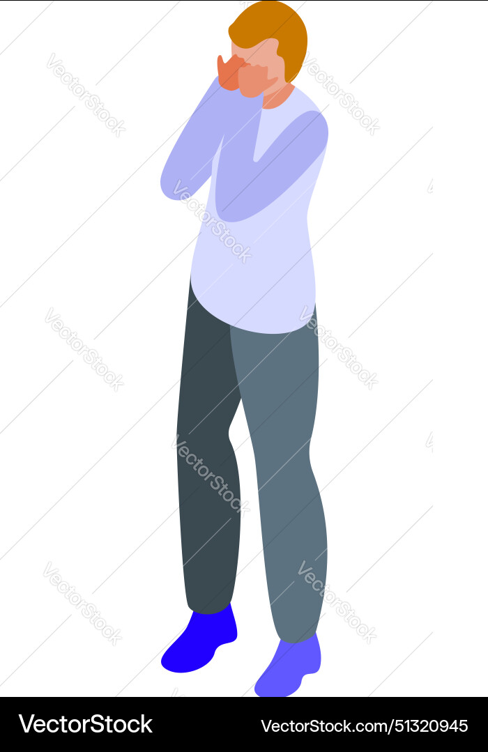 Thoughtful man in casual attire Royalty Free Vector Image
